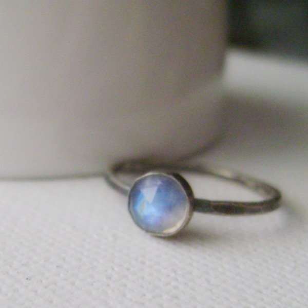 Sterling Silver Moonstone Stacking Ring on Luulla